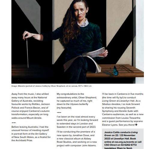 Jessica Cottis (Class of 1994) shares her time in Canberra with the ...